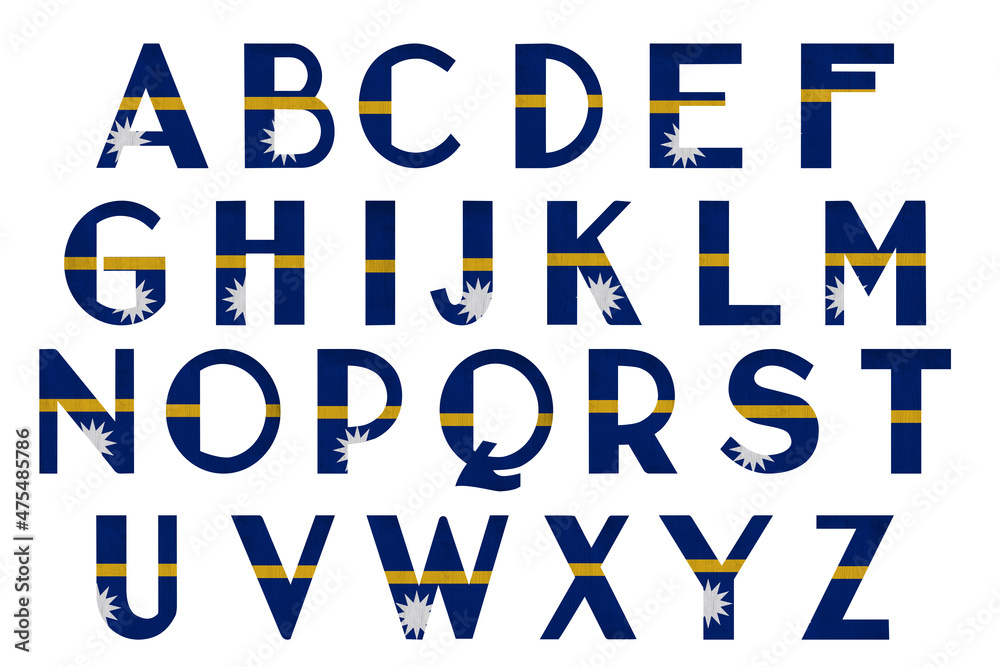 World countries. Universal Latin alphabet in colors of national flag ...