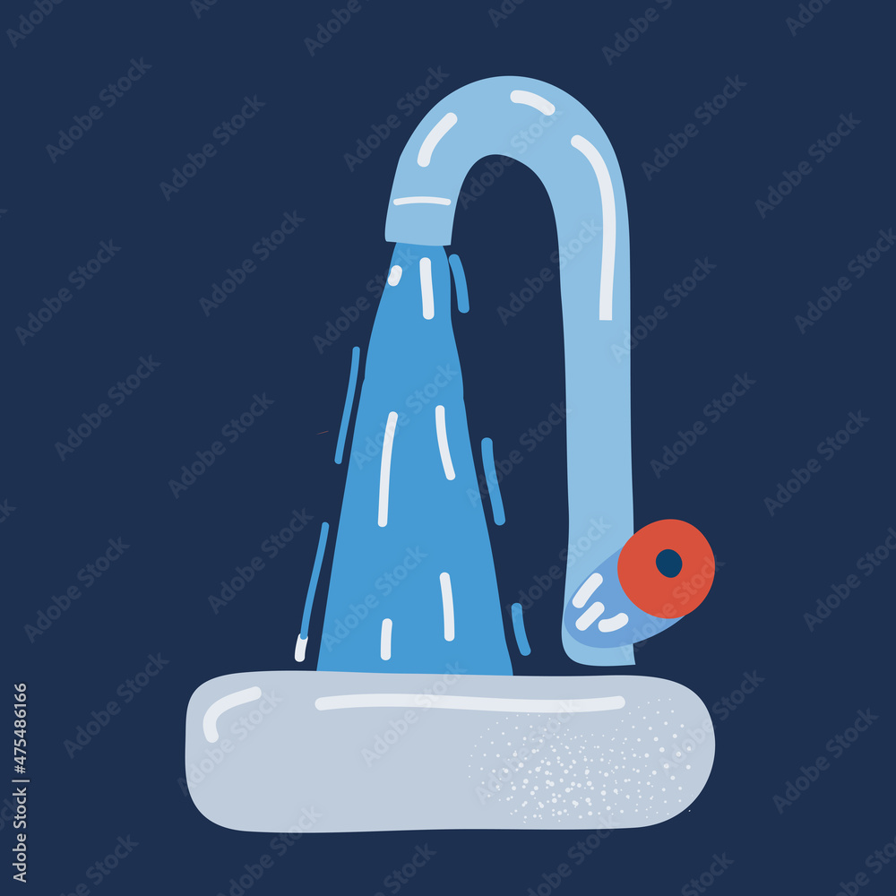Cartoon vector illustration of water tap Stock Vector | Adobe Stock