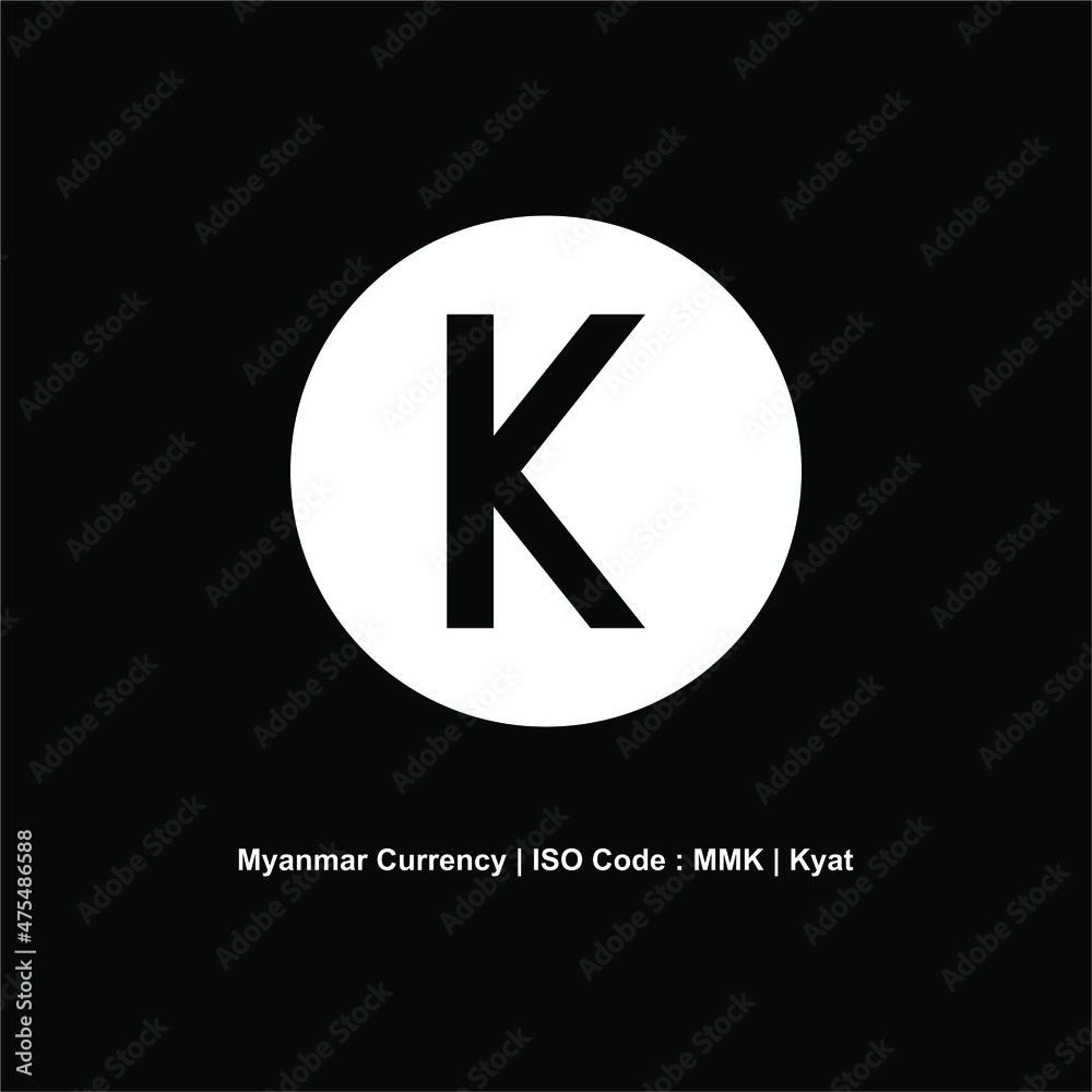 Myanmar Currency Icon Symbol With Iso Code. Vector Illustration Stock ...