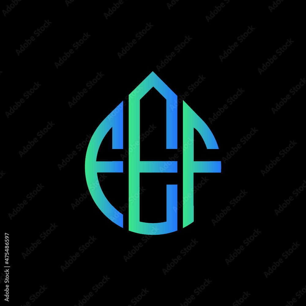 FEF letter logo design on black background. FEF circle letter logo ...