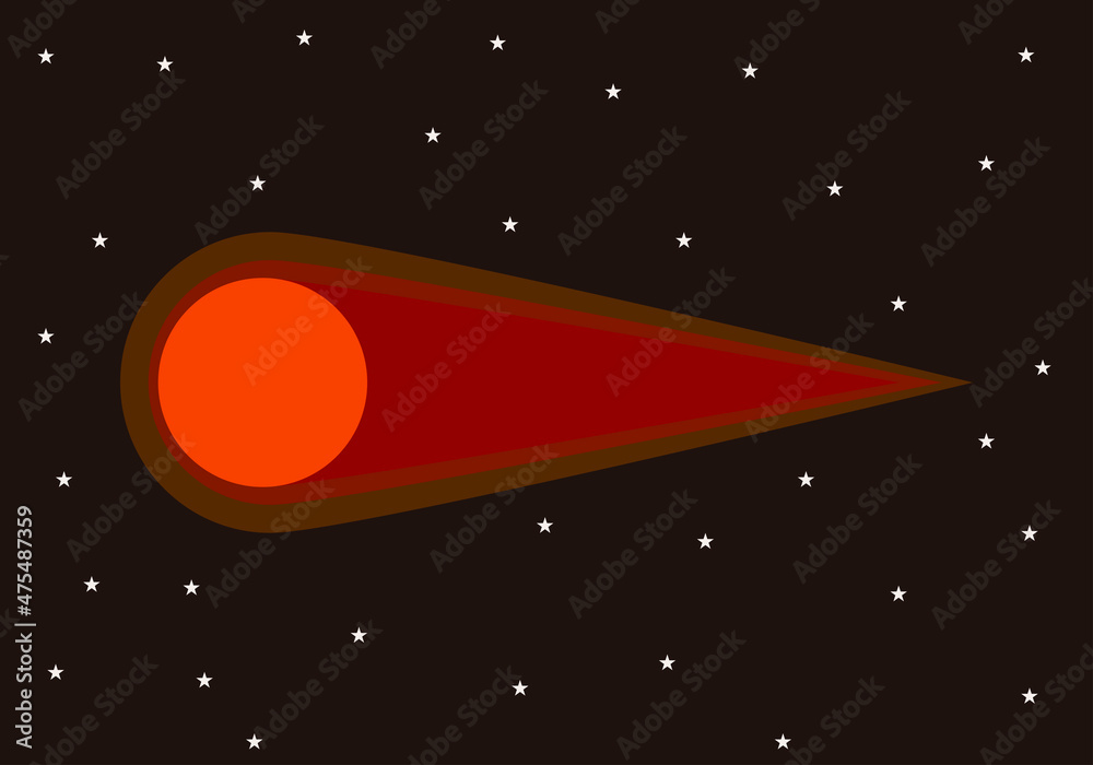 Cometa o meteorito rojo en el universo. เวกเตอร์สต็อก | Adobe Stock