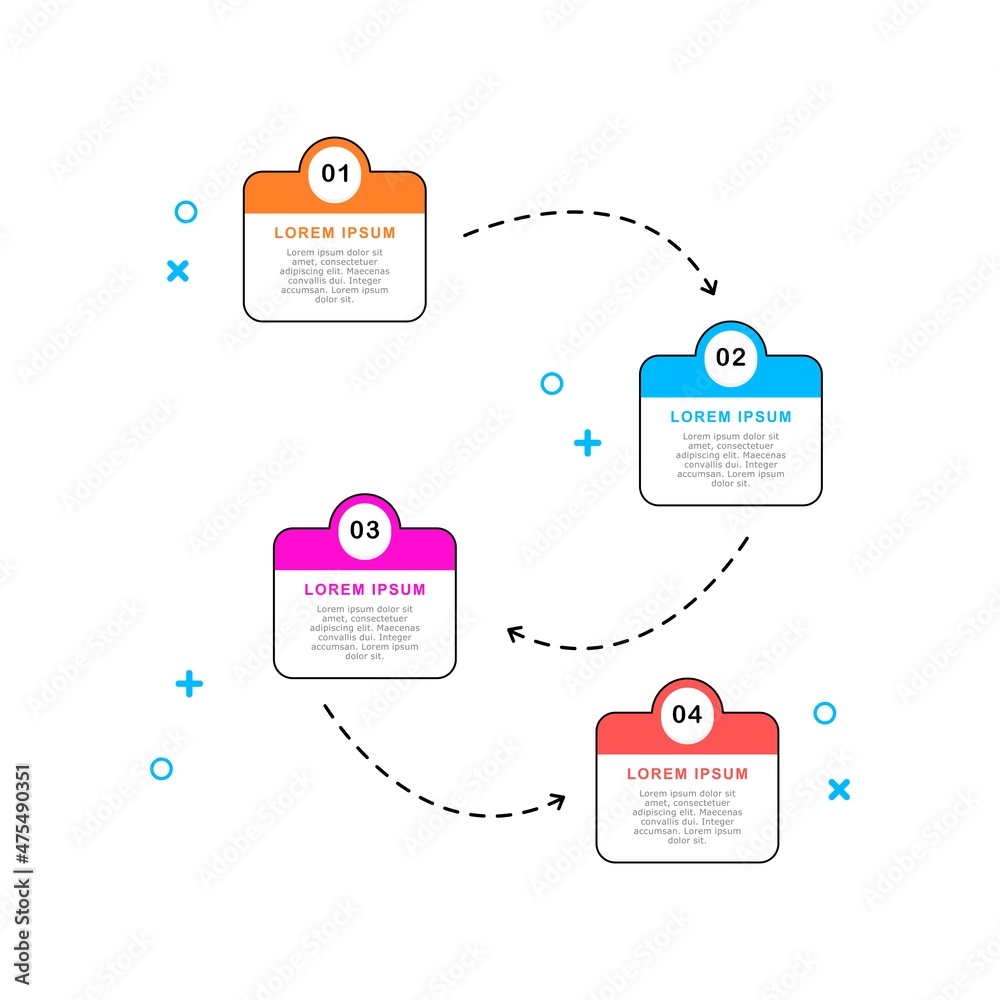 Vector Infographic label design template with icon and 4 options or ...