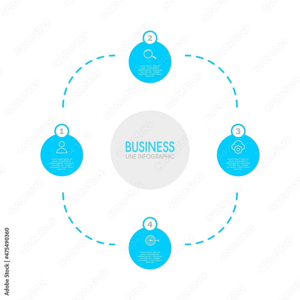 Vector Infographic label design template with icon and 4 options or ...
