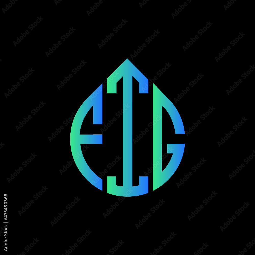 FIG letter logo design on black background. FIG circle letter logo ...