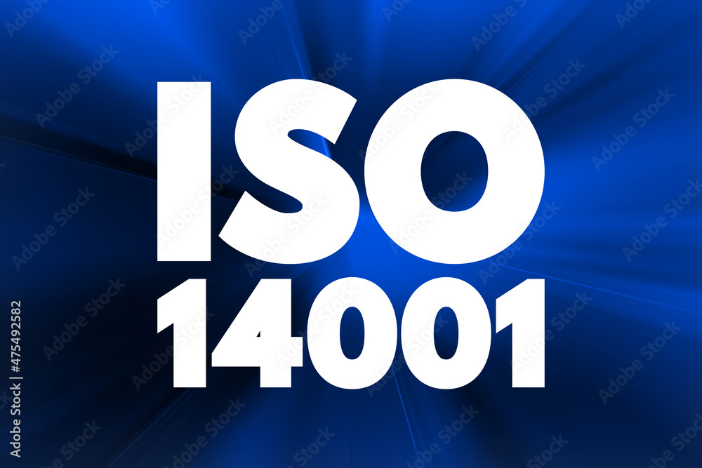 ISO 14001 international standard text, concept background Stock ...
