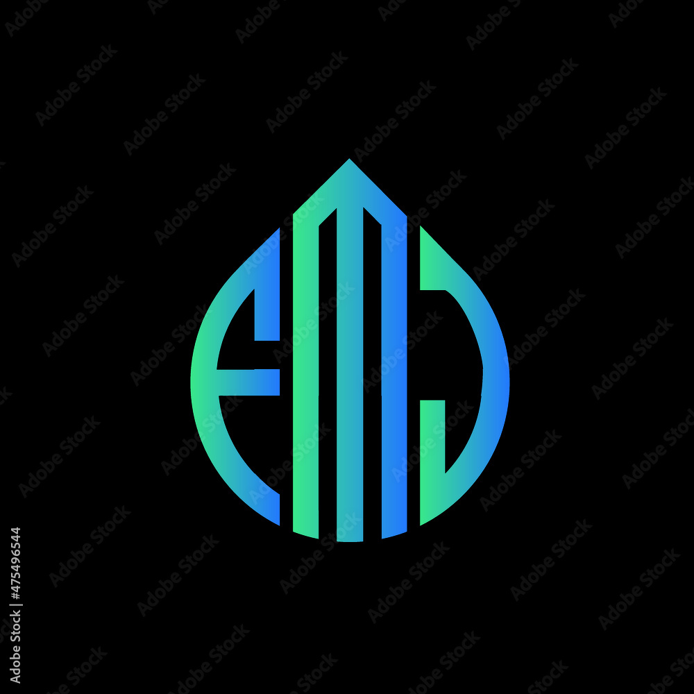 FMJ letter logo design on black background. FMJ circle letter logo ...