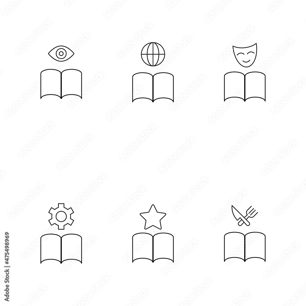 Books, fiction and reading concept. Vector illustrations in flat style ...
