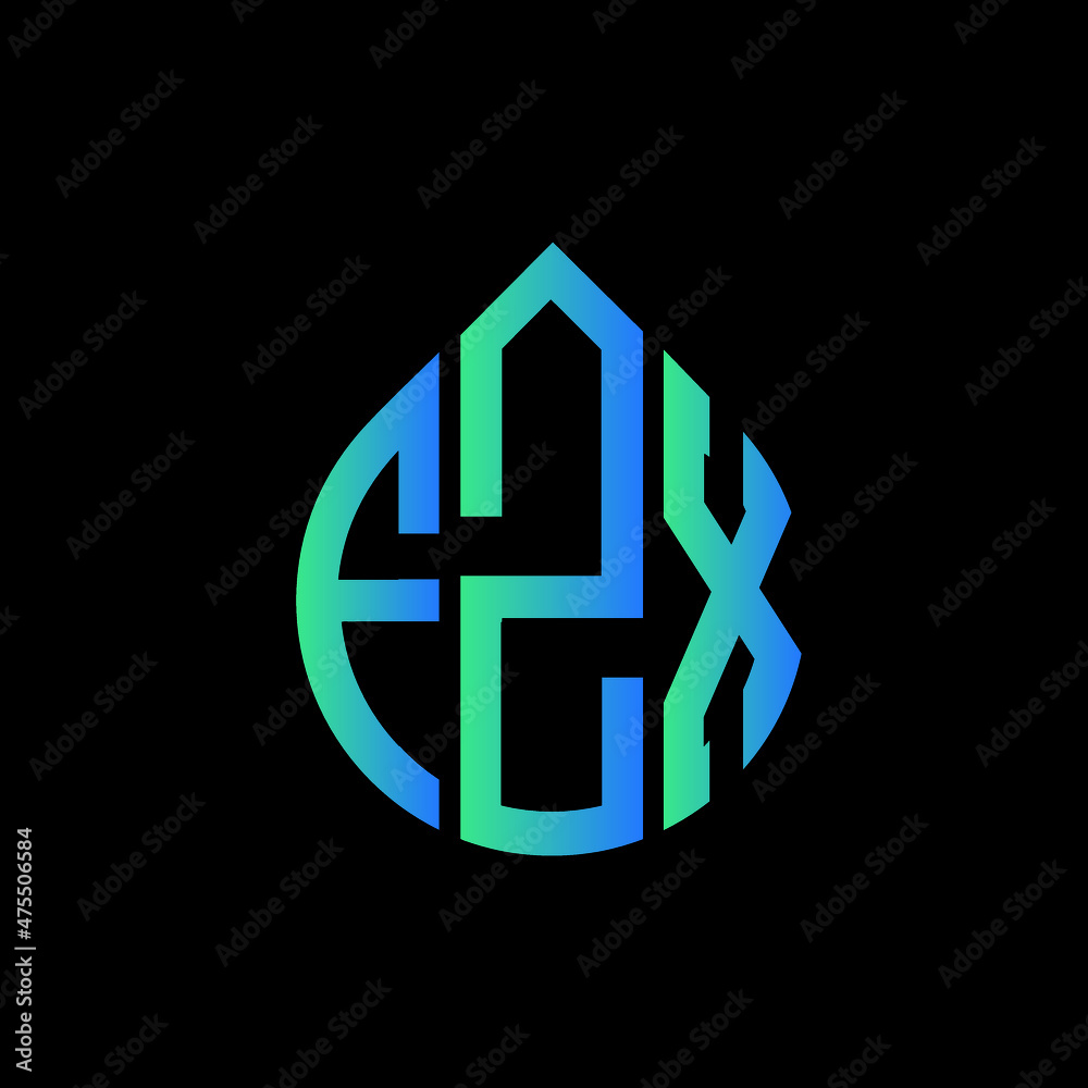 FZX letter logo design on black background. FZX circle letter logo ...