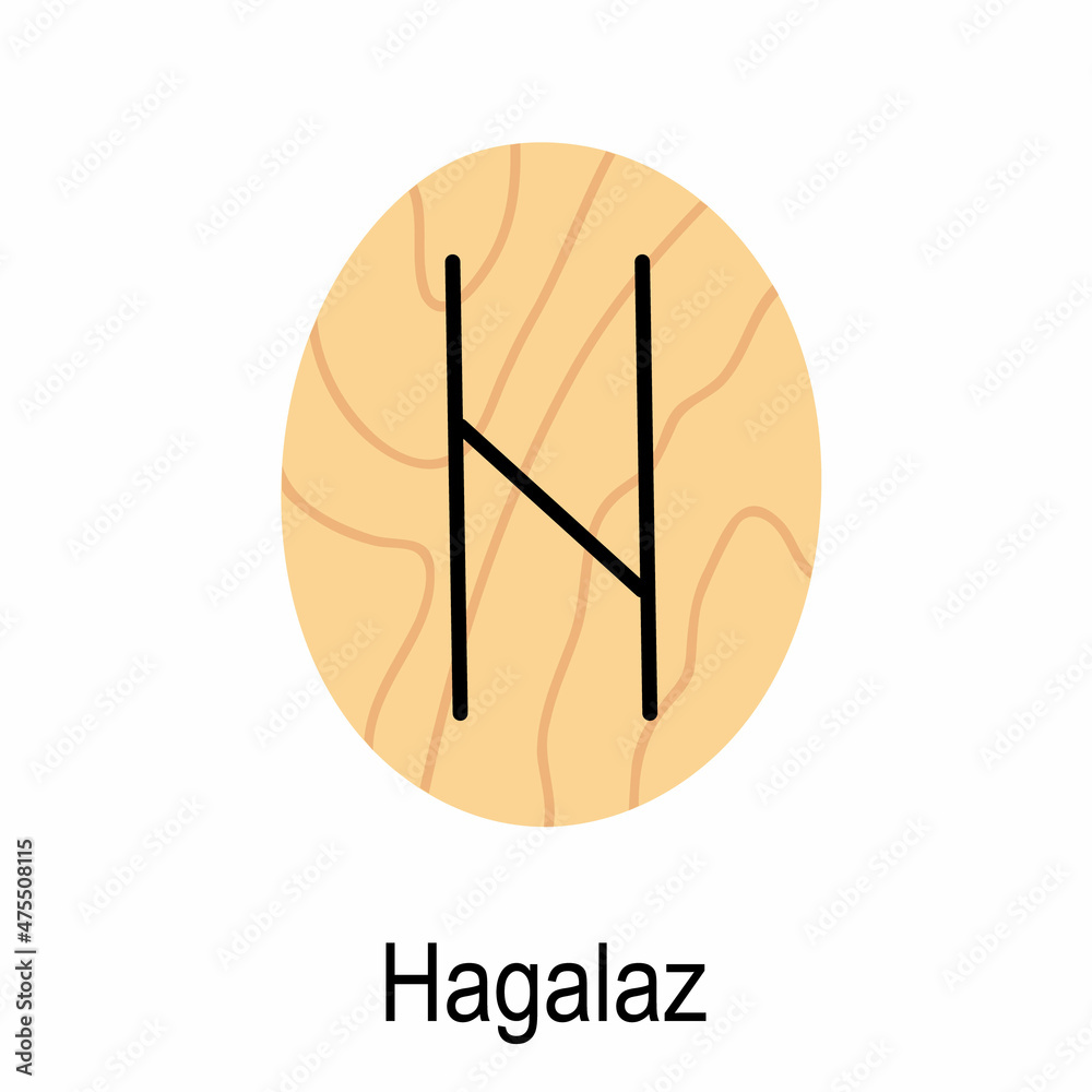 Old rune Hagalaz, ancient Scandinavian alphabet vector illustration ...