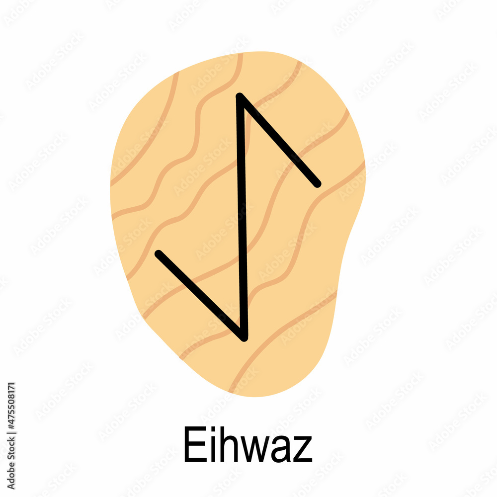 Old rune Eihwaz, ancient Scandinavian alphabet vector illustration ...