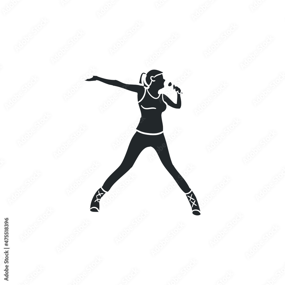 Singer Woman Icon Silhouette Illustration. Artist Female Vocalist ...