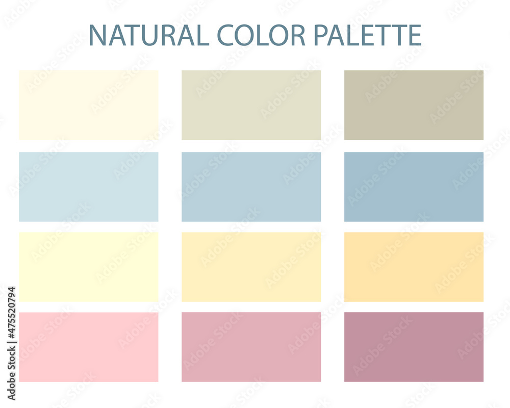 Creative vector illustration of natural tone color palette set isolated ...