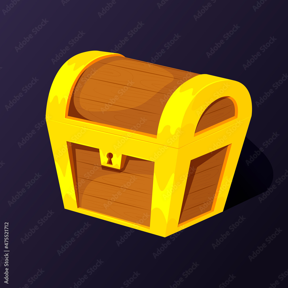 Treasure chest for animation. Key frame animation of wooden chest or ...