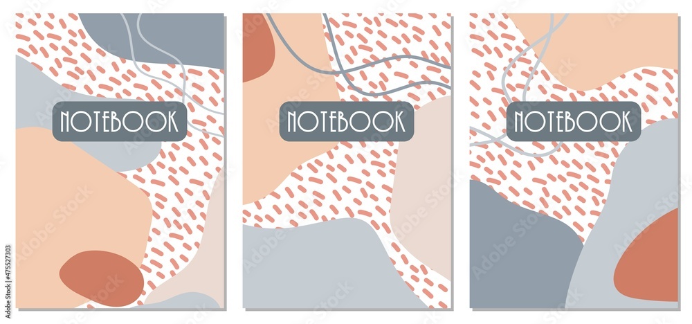 Cover page templates for notebooks, planners. Abstract Backgrounds ...