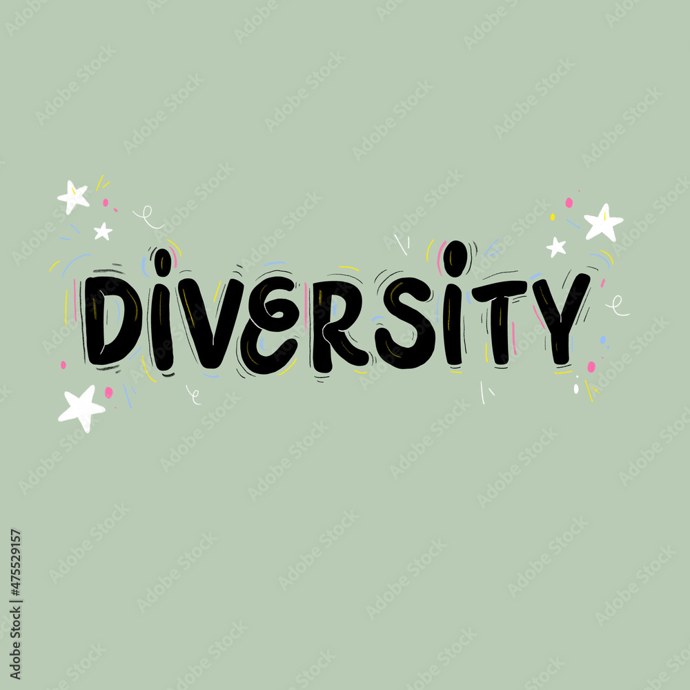 DIversity Lettering Stock Illustration | Adobe Stock