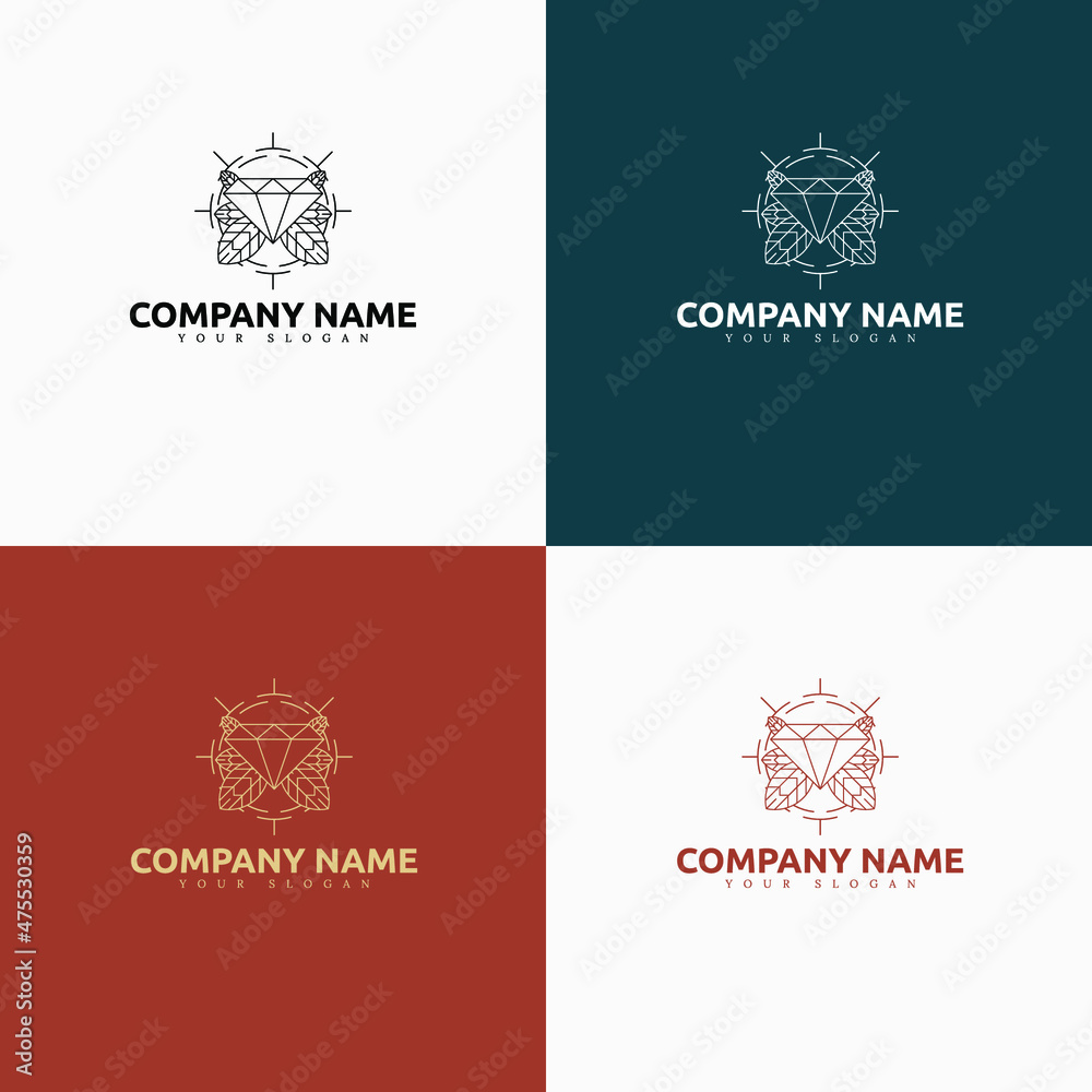 line are minimal multipurpose logo template with symbol Stock Vector ...