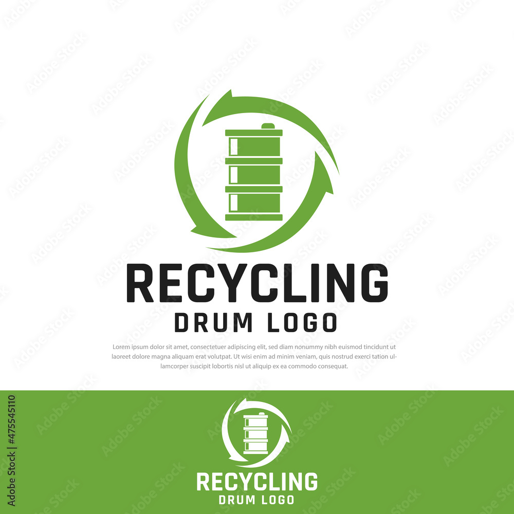 Recycled oil barrel logo illustration symbol design, icon can be used ...