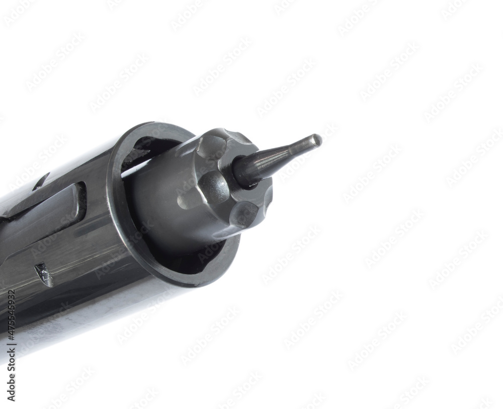 Firing pin and bolt from a straight pull rifle Stock Photo | Adobe Stock