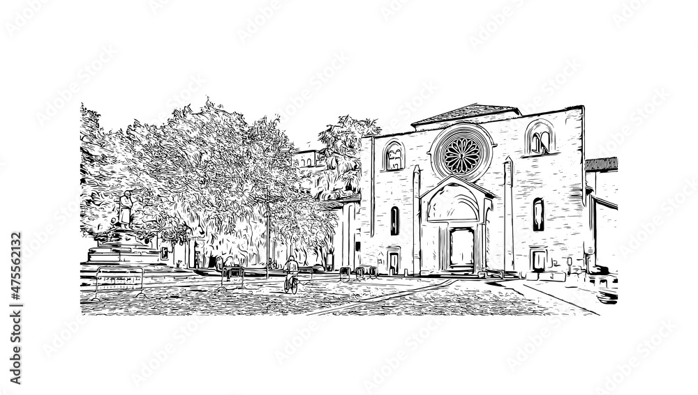 Building view with landmark of Lodi is the city in California. Hand ...