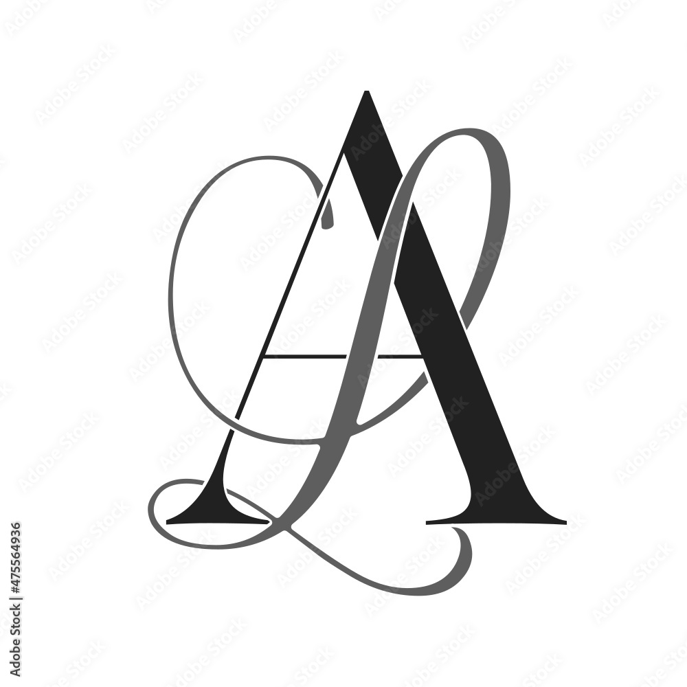 al, la, monogram logo. Calligraphic signature icon. Wedding Logo ...