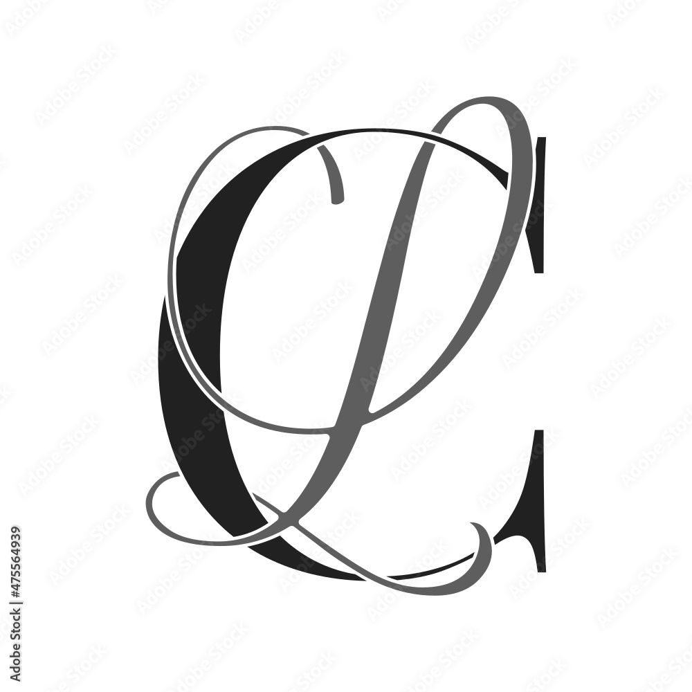 Vetor de cl, lc, monogram logo. Calligraphic signature icon. Wedding ...