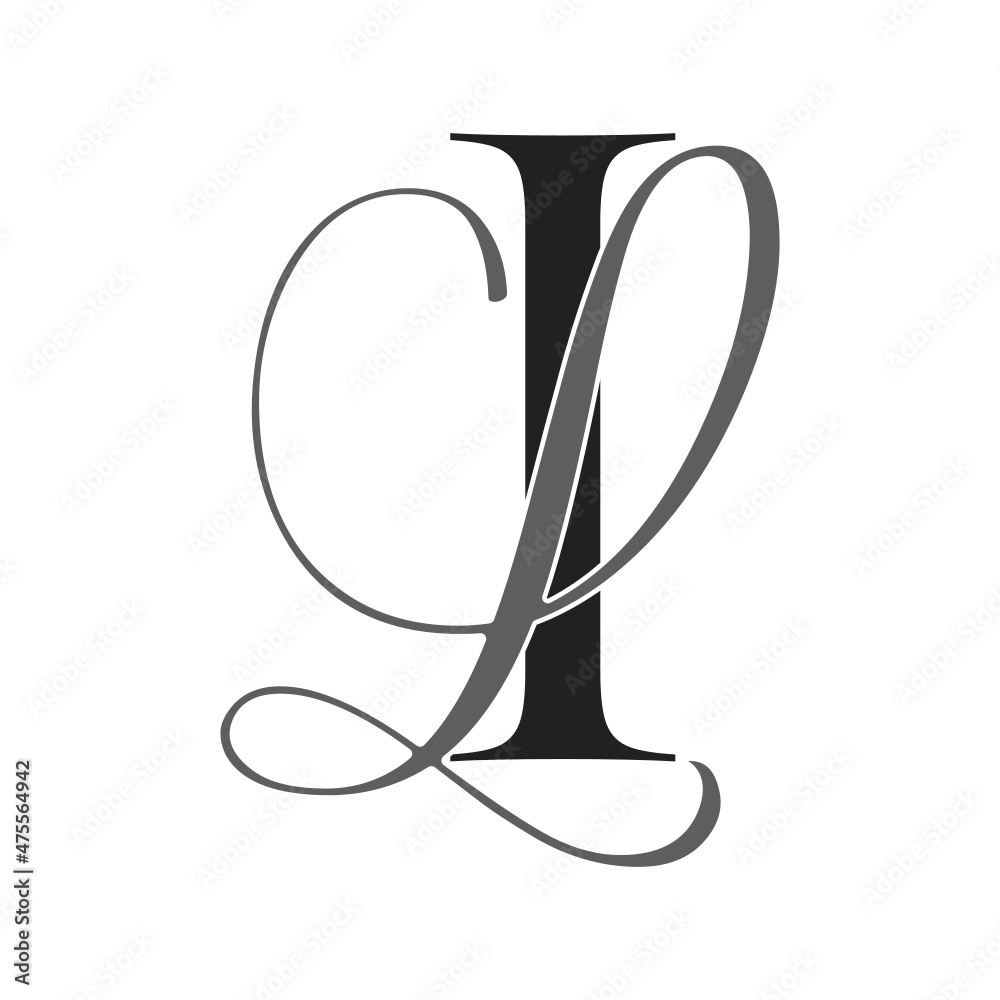 il, li, monogram logo. Calligraphic signature icon. Wedding Logo ...