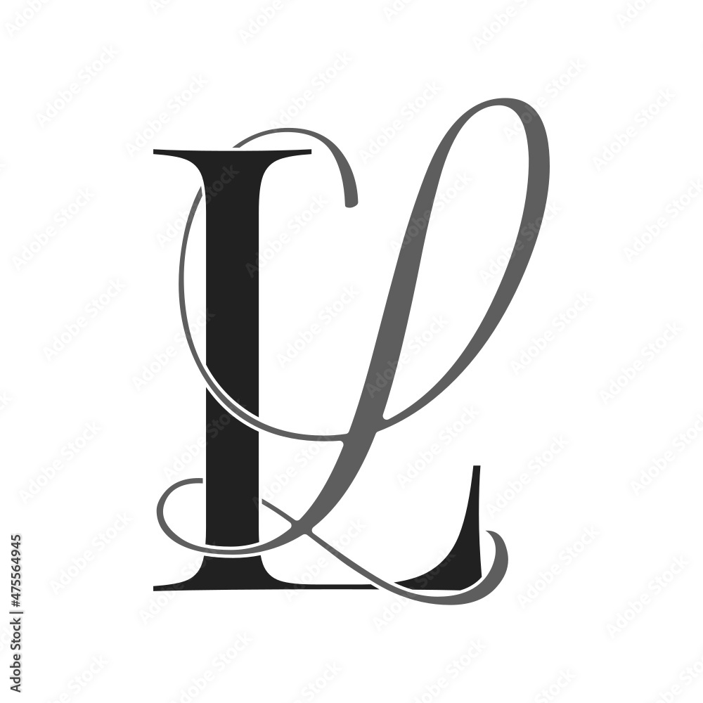 ll, ll, monogram logo. Calligraphic signature icon. Wedding Logo ...