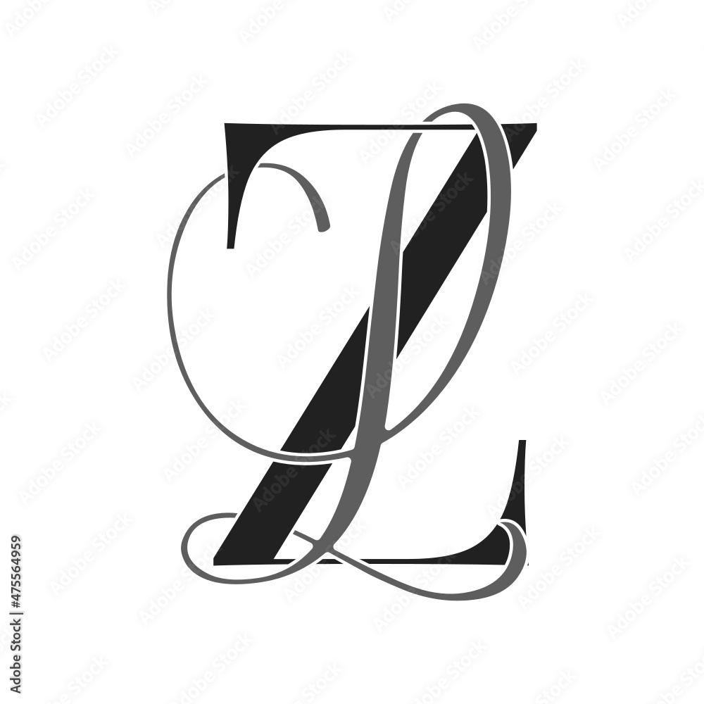 zl, lz, monogram logo. Calligraphic signature icon. Wedding Logo ...