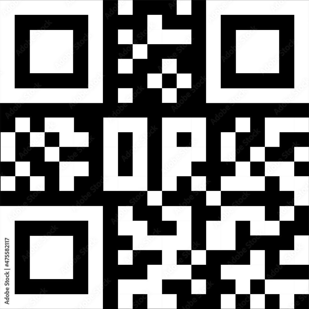 Qr code icon. Black scan code logo, barcode identification. Vector ...