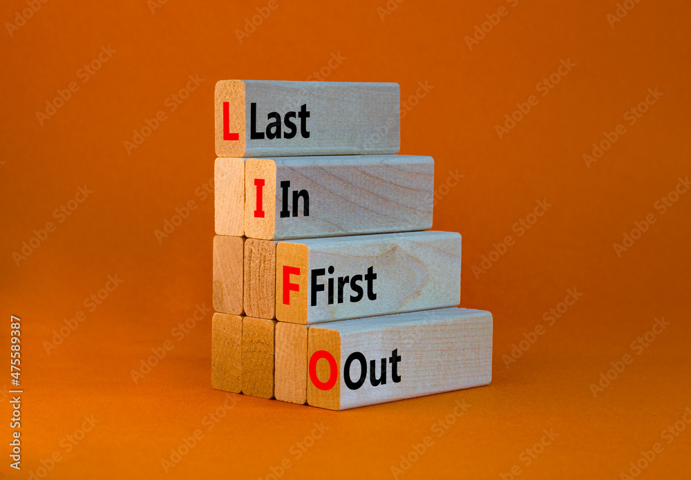 LIFO last in first out symbol. Concept words LIFO last in first out on ...