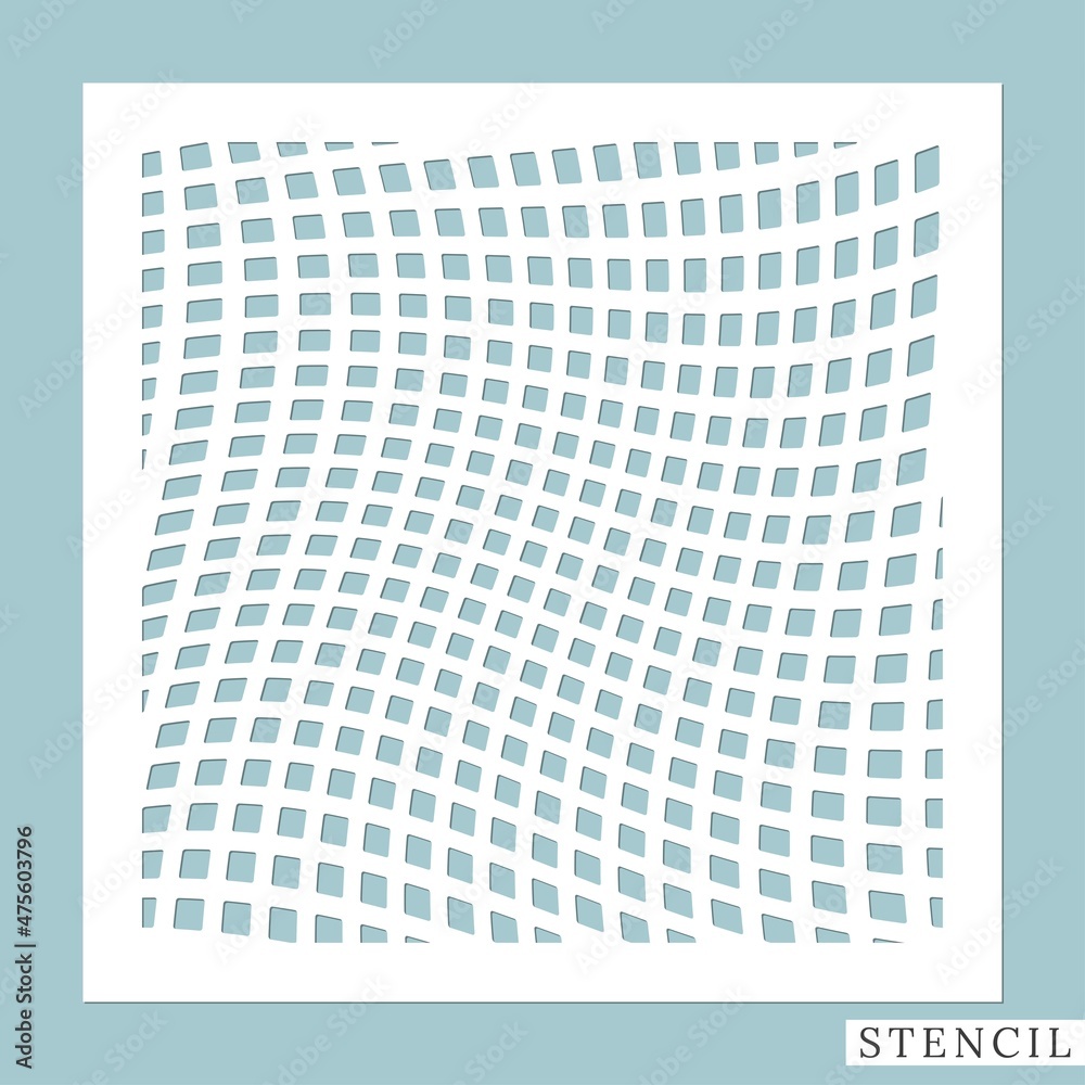 Trendy Abstract Geometric Rectangles Stencil Grid Wave Optical Illusion Effect Gradient Effect