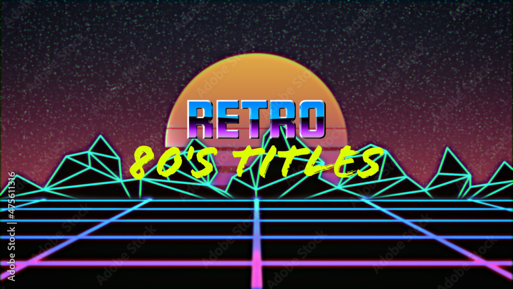 Warm 80’s Retro Titles Stock Template | Adobe Stock