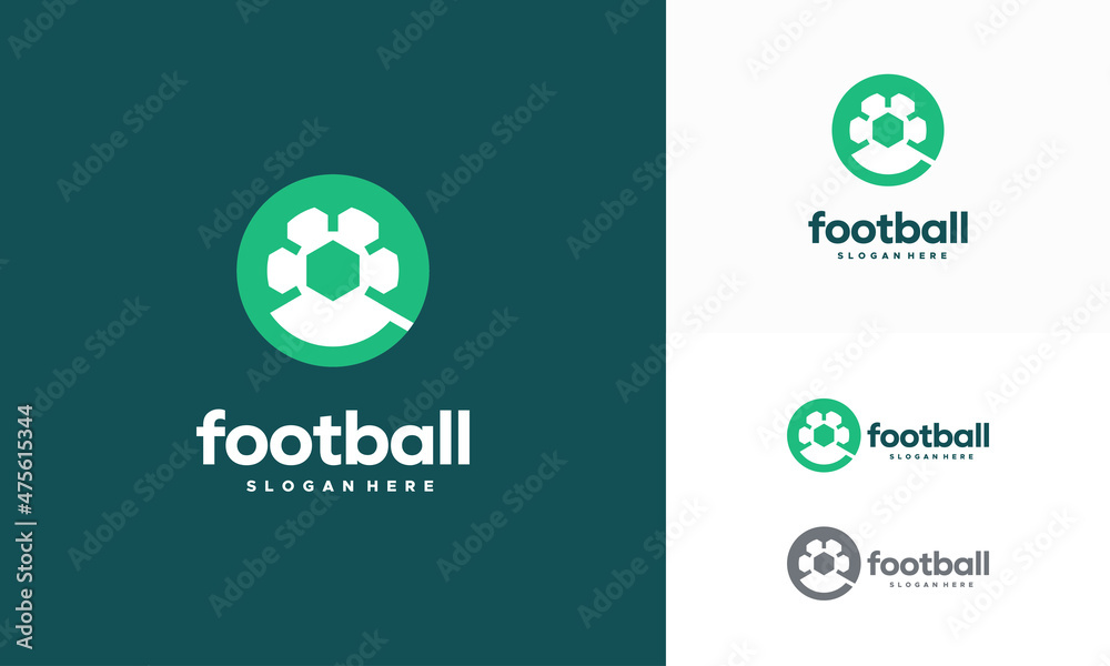 Simple iconic football logo designs template, Soccer logo template ...