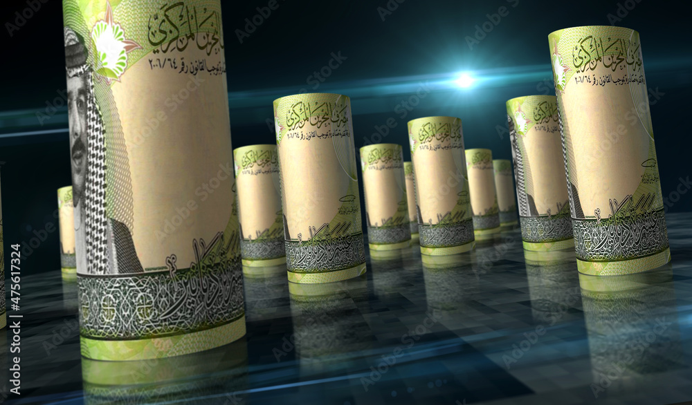 Bahrain Dinar money banknotes pack 3d illustration Stock Illustration ...