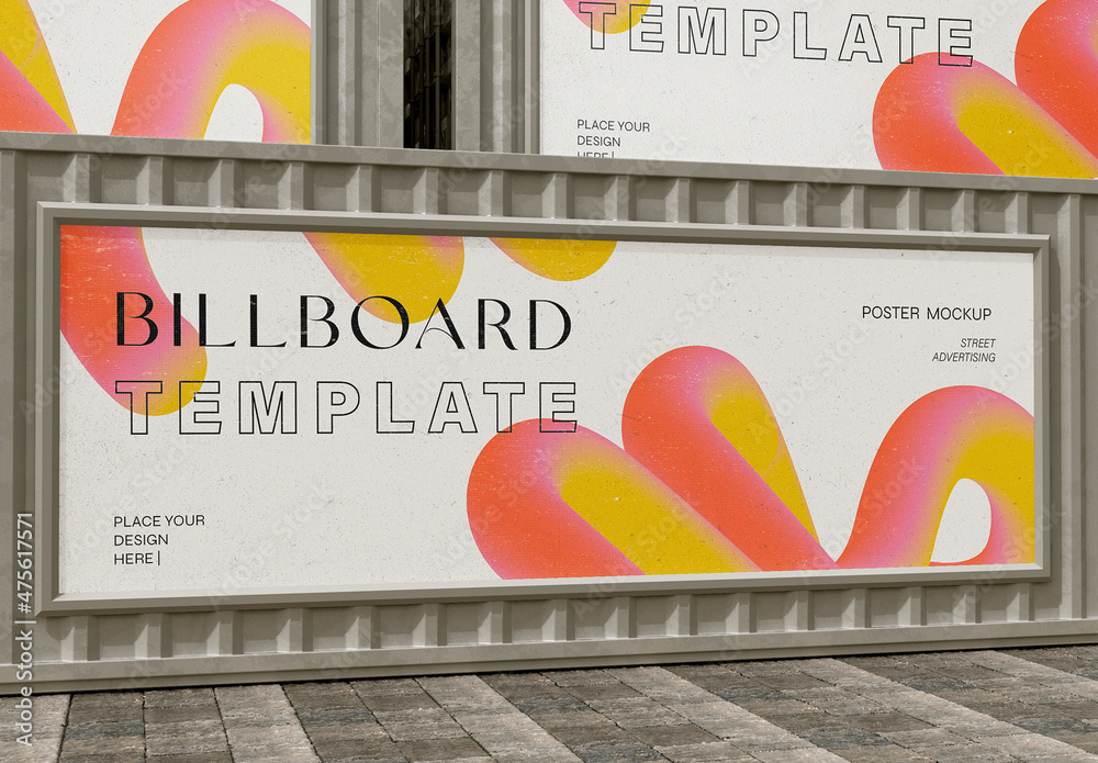3D Billboards Mockup on Shipping Containers Stock Template | Adobe Stock