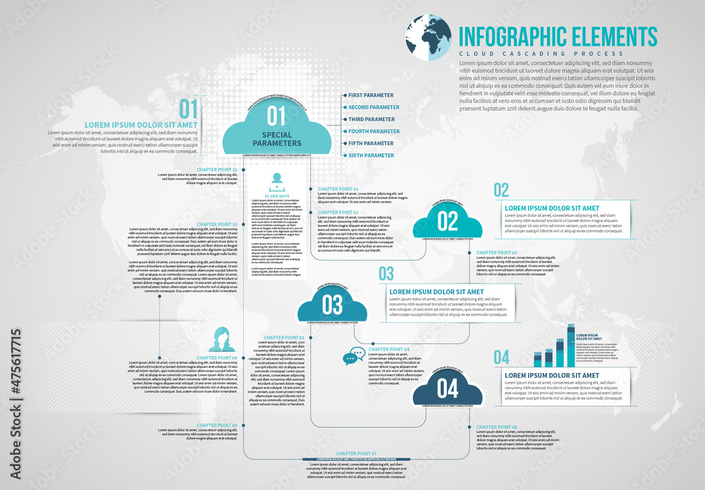 Cloud Cascading Process Stock Template | Adobe Stock