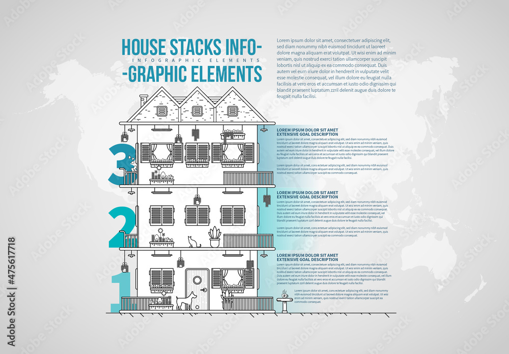 House Stacks Infographic Stock Template | Adobe Stock