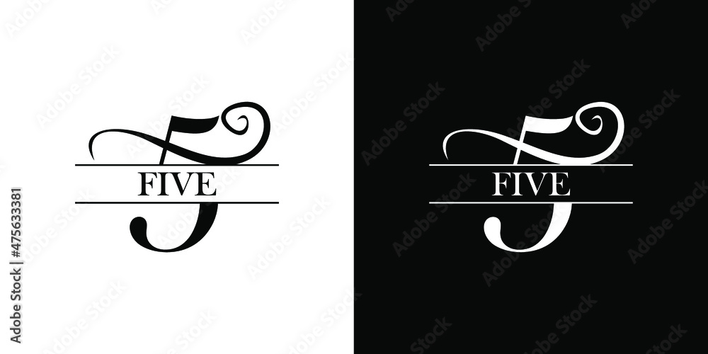 Luxury letter 5 logo design Stock Vector | Adobe Stock