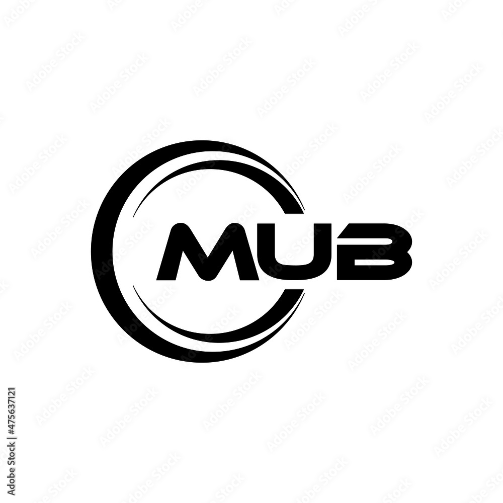 MUB letter logo design with white background in illustrator, vector ...
