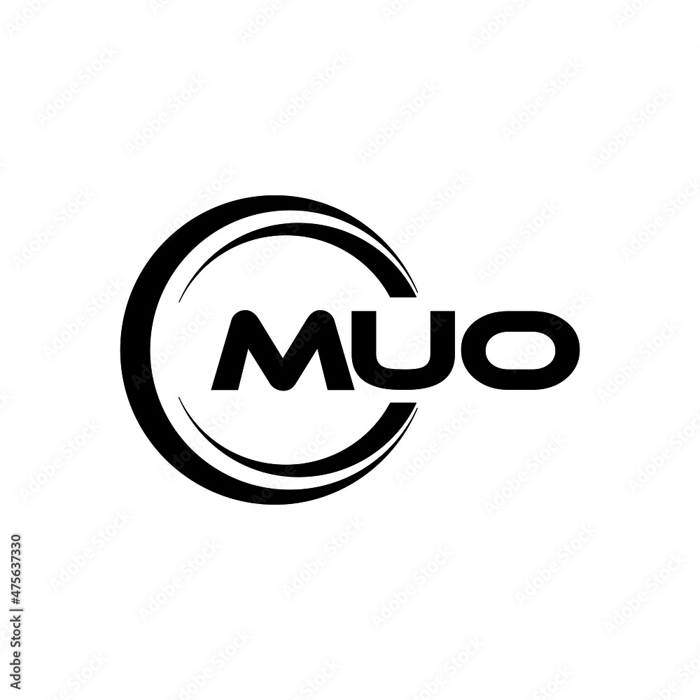 MUO letter logo design with white background in illustrator, vector ...