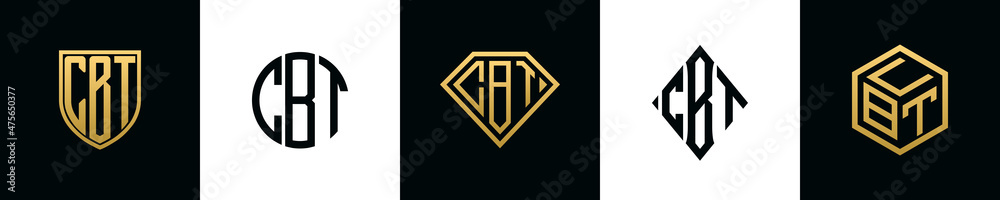 Initial letters CBT logo designs Bundle Stock Vector | Adobe Stock