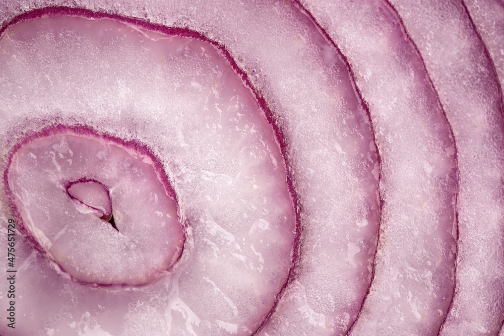 cross-section of red onion, natural background, texture Stock Photo ...