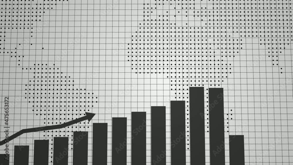 Business growing graph chart animated, black business graph animated on ...
