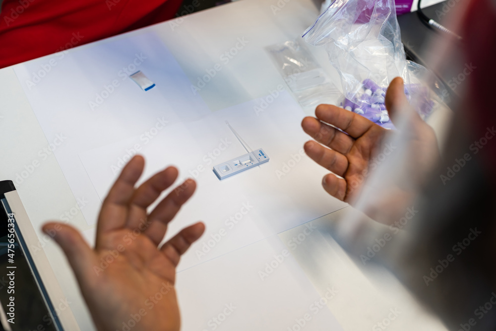 Coronavirus COVID-19 quick Rapid Diagnostic Test RDT,medical worker ...