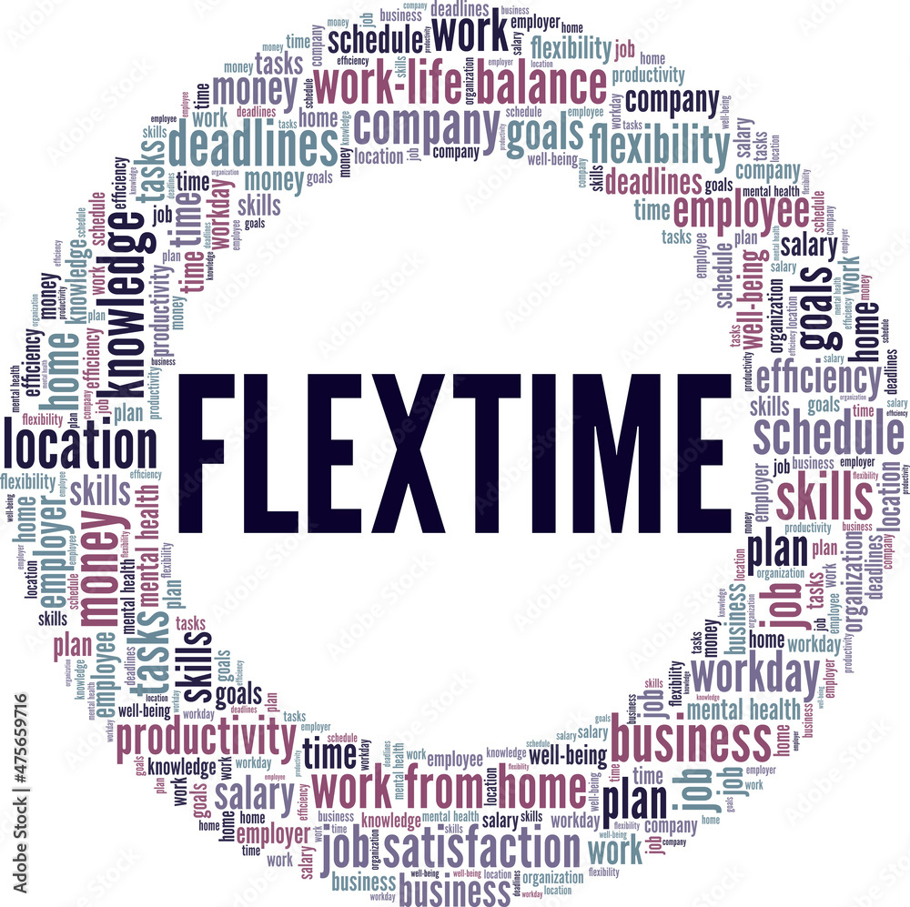 Flexible Work Hours - Flextime conceptual vector illustration word ...