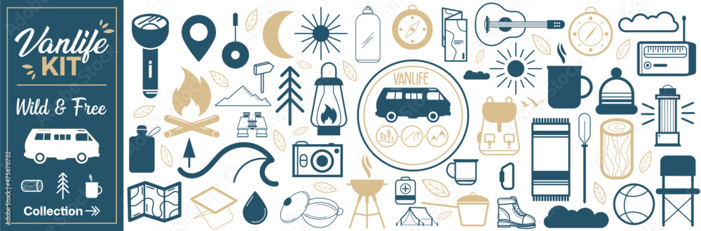 VANLIFE KIT - ILLUSTRATIONS - PICTOS Stock Vector | Adobe Stock