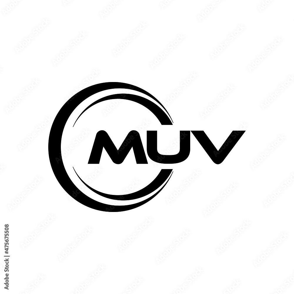 MUV letter logo design with white background in illustrator, vector ...
