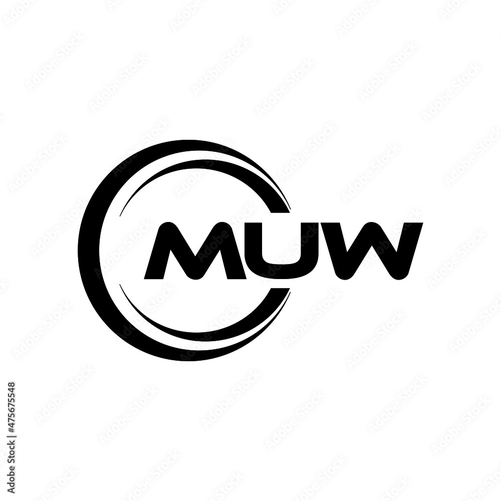 MUW letter logo design with white background in illustrator, vector ...
