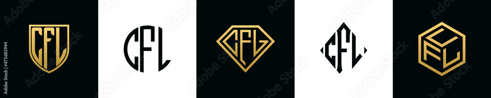 Initial letters CFL logo designs Bundle Stock Vector | Adobe Stock
