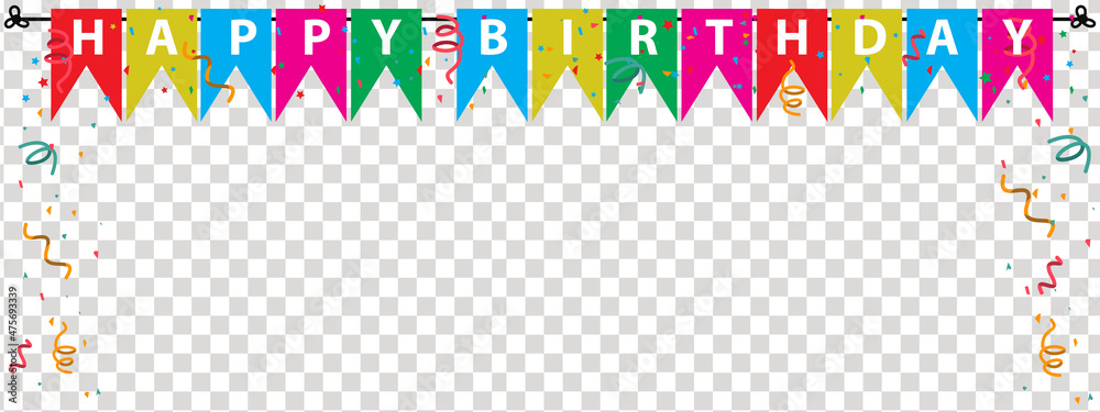 Happy birthday vector transparent background Stock Vector | Adobe Stock